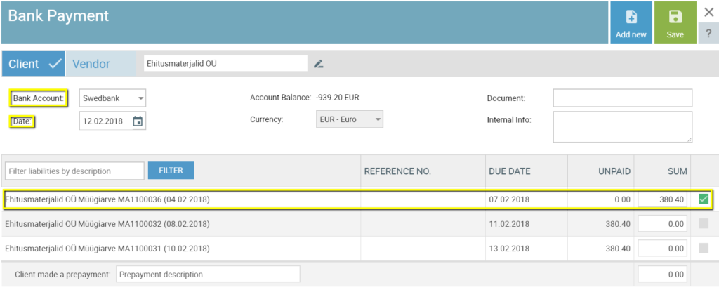 Bank Payments - SmartAccounts