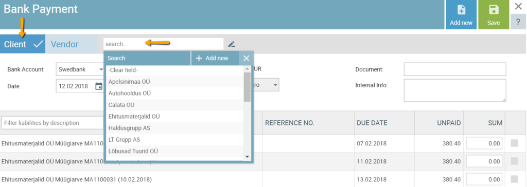 Bank Payments - SmartAccounts