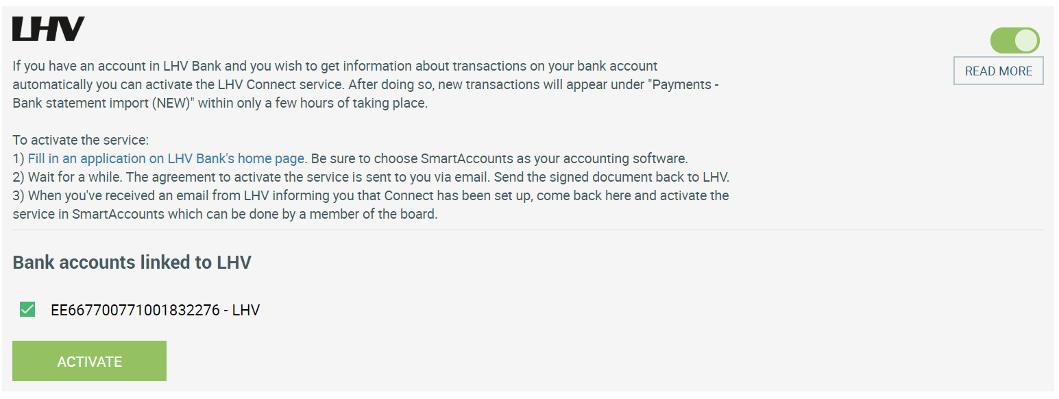 LHV Connect - SmartAccounts