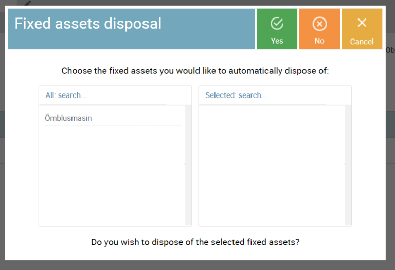 Fixed asset sale - SmartAccounts