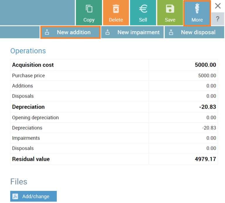 Fixed asset additions - SmartAccounts