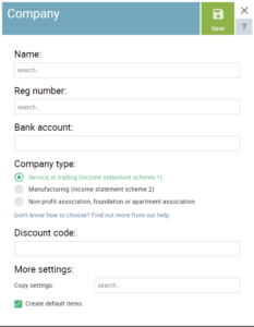 Adding a company - SmartAccounts