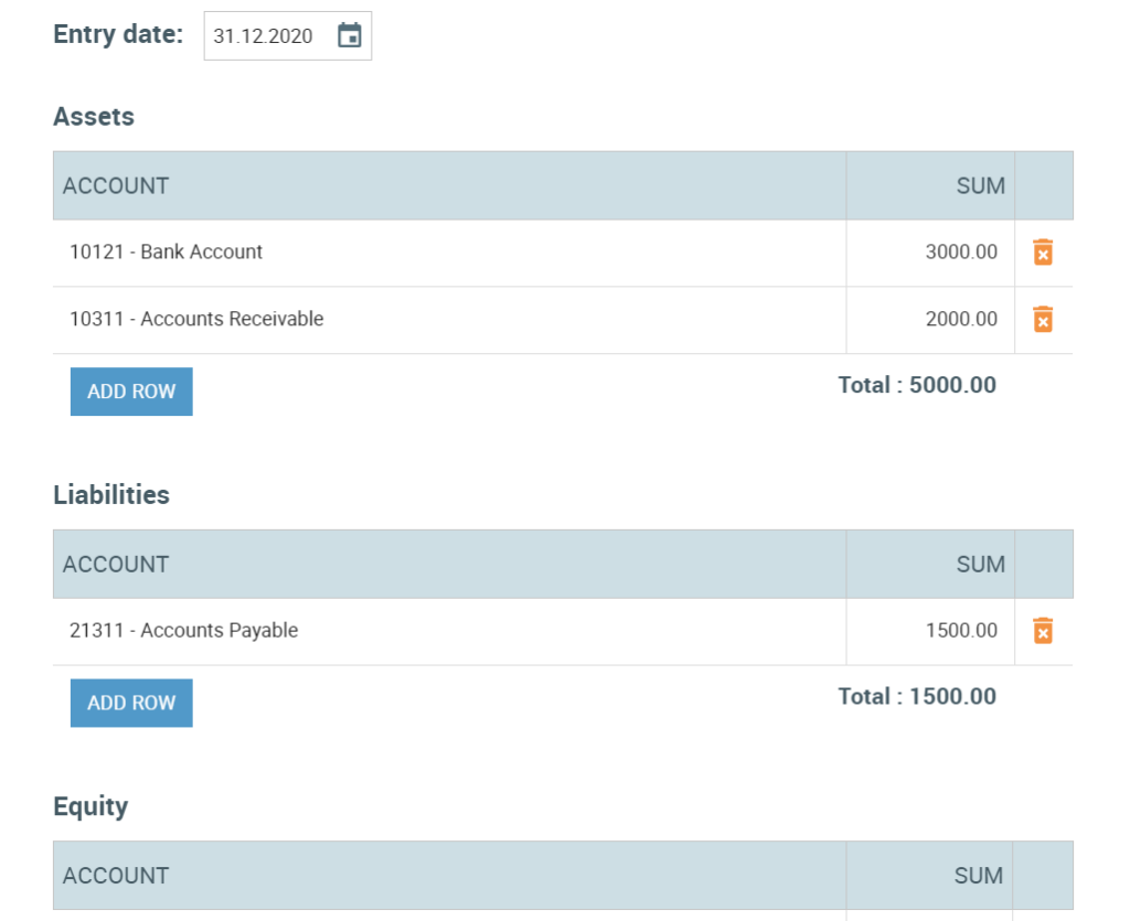 Entering initial balances - SmartAccounts