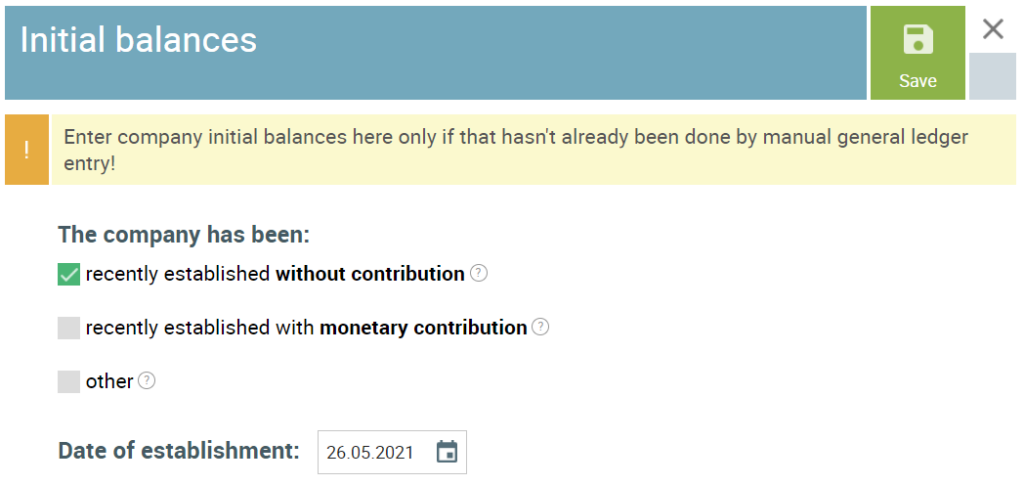 Entering initial balances - SmartAccounts