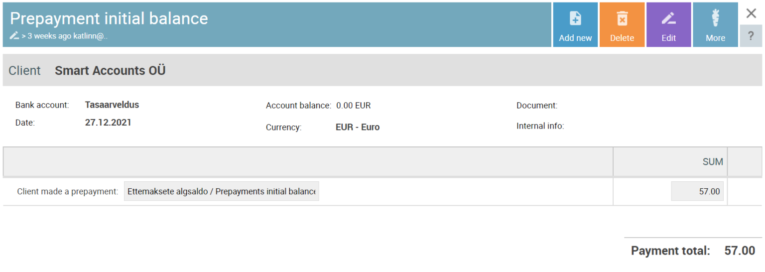 Unpaid invoice and prepayment initial balances - SmartAccounts