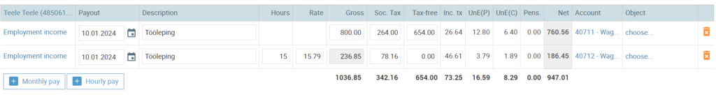 Hourly salaries calculations - SmartAccounts