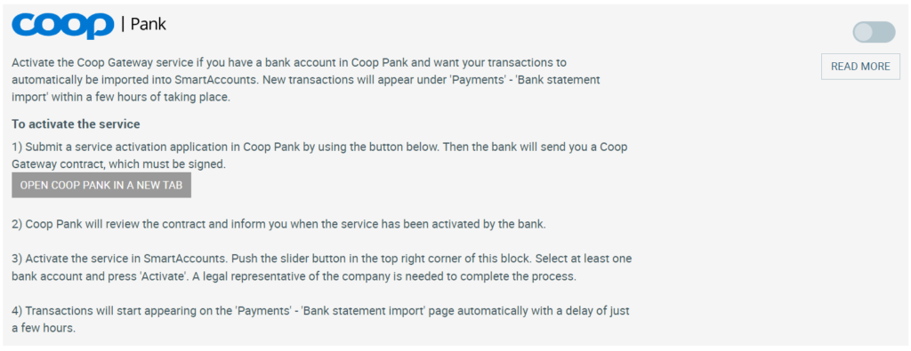 Coop Gateway - SmartAccounts